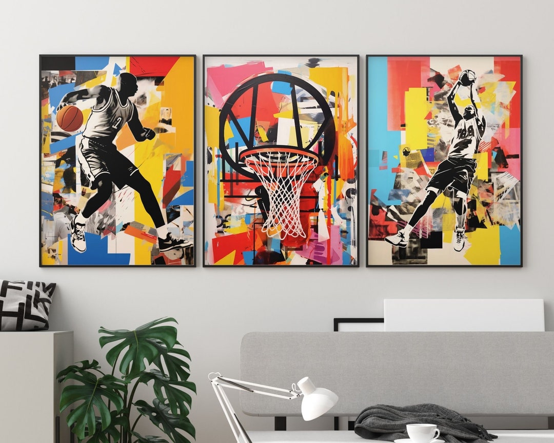 Colorful Basketball Urban Street Pop Art Sports Print | Large Bedroom ...