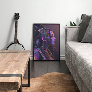 Cyberpunk Art | Post Apocalyptic Futuristic Sci Fi Girl Print | Large ...