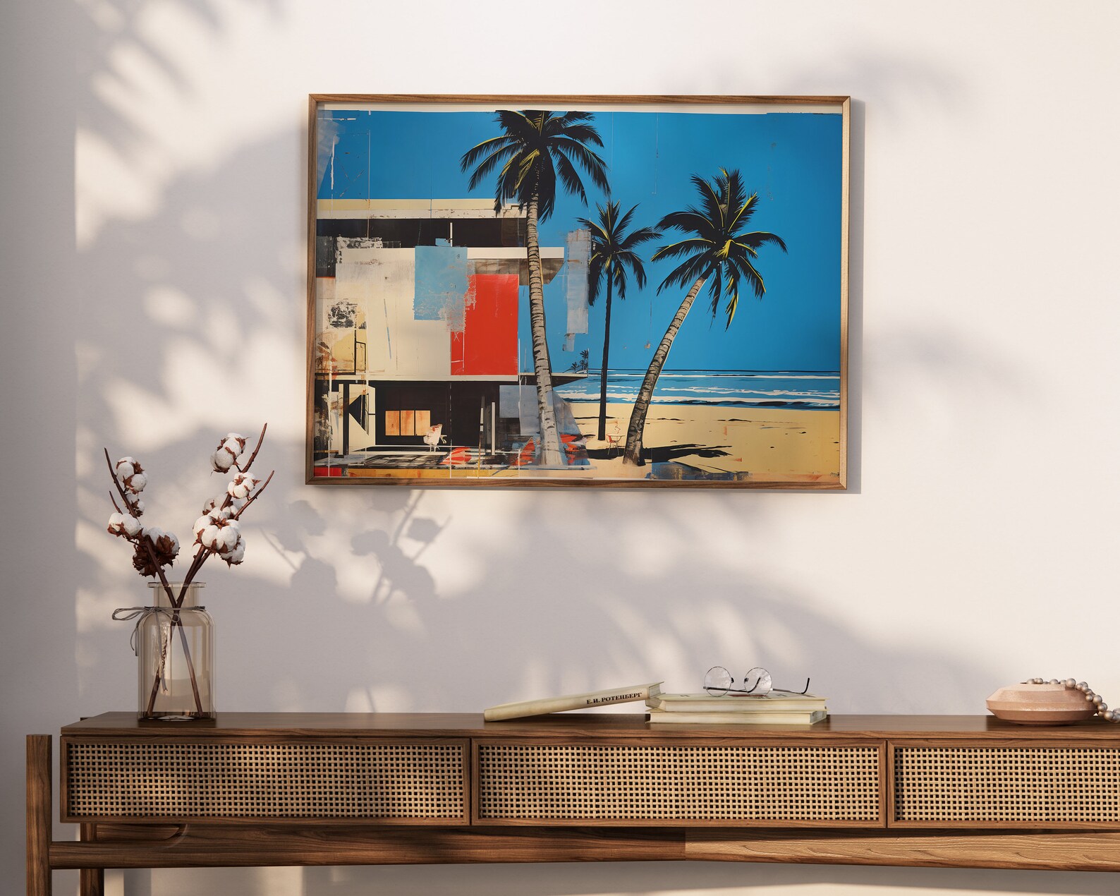 Vintage Tropical Beach Pop Art Print | Retro Coastal Wall Decor, Large ...
