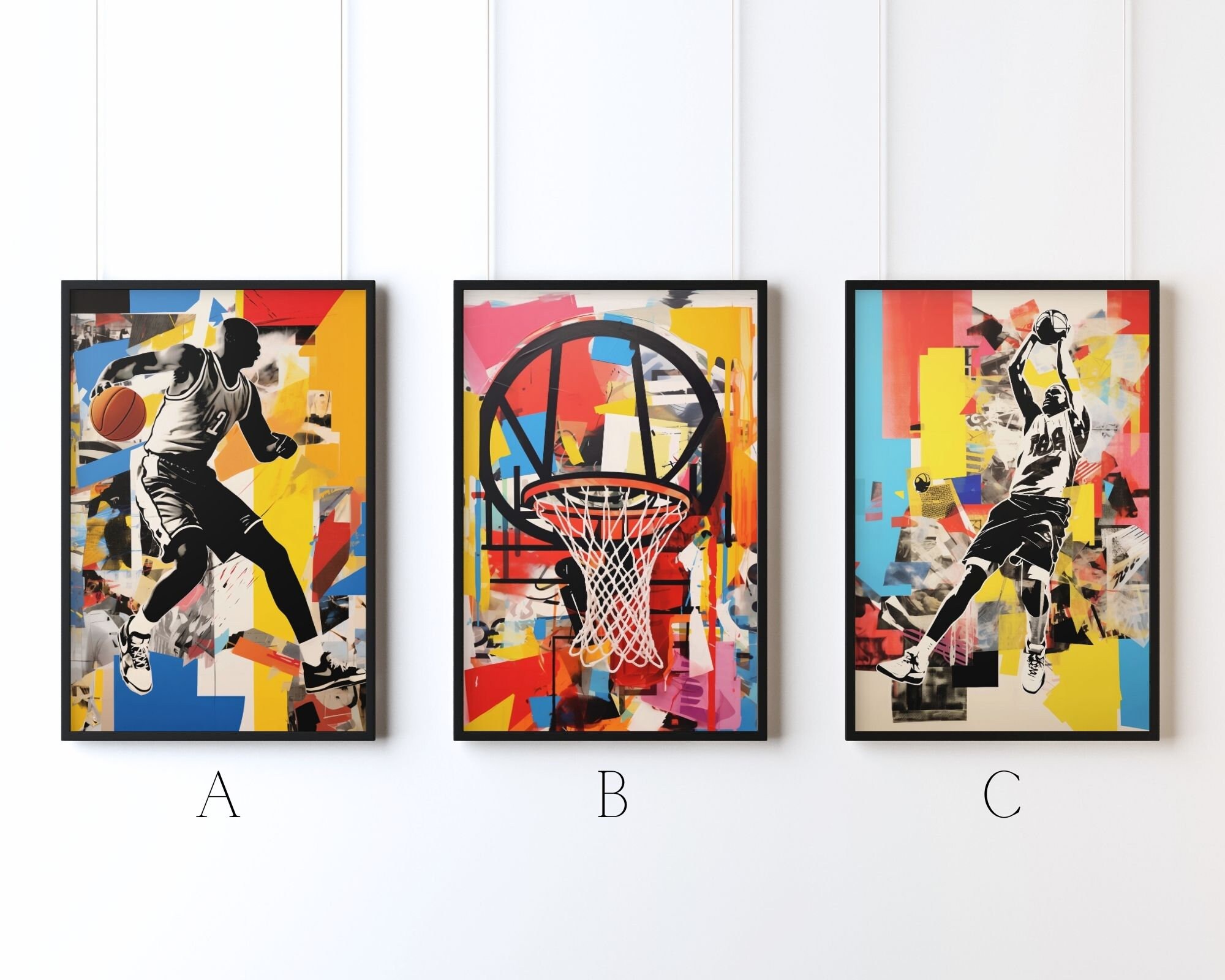 Colorful Basketball Urban Street Pop Art Sports Print | Large Bedroom ...