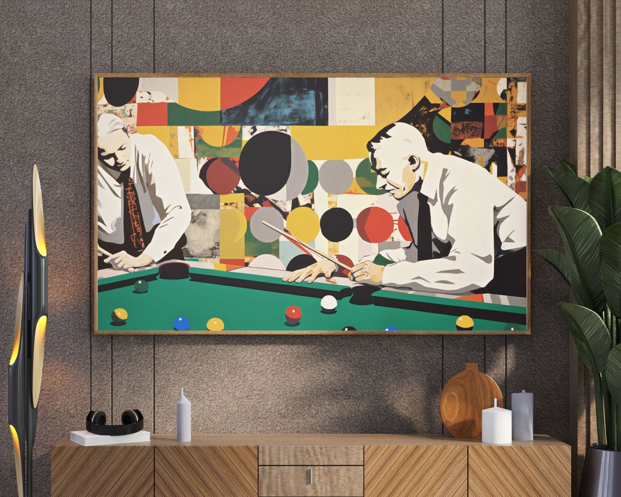 Retro Art Abstract Vintage Bar Pool Billiards Art Print - Etsy