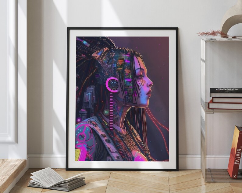 Cyberpunk Art Post Apocalyptic Futuristic Sci Fi Girl Print Large ...