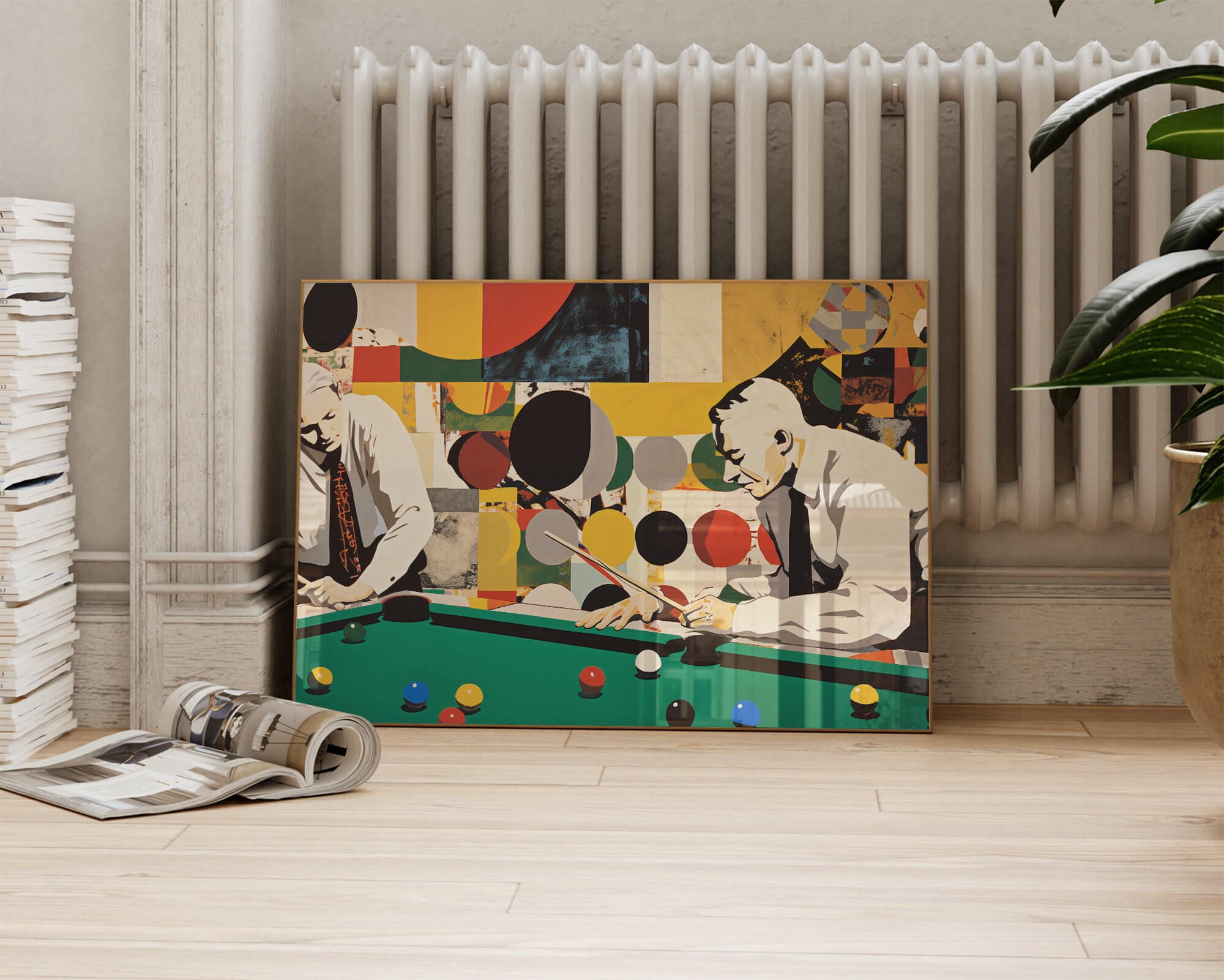 Retro Art Abstract Vintage Bar Pool Billiards Art Print - Etsy