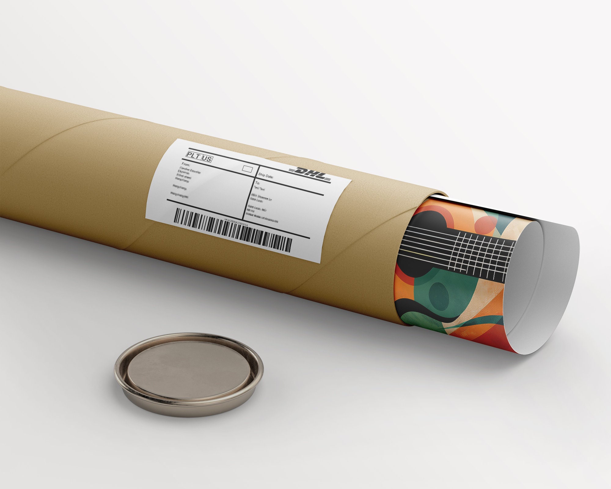 Modern Art Abstract Guitar Mid Century Music Art Print Large Living ...