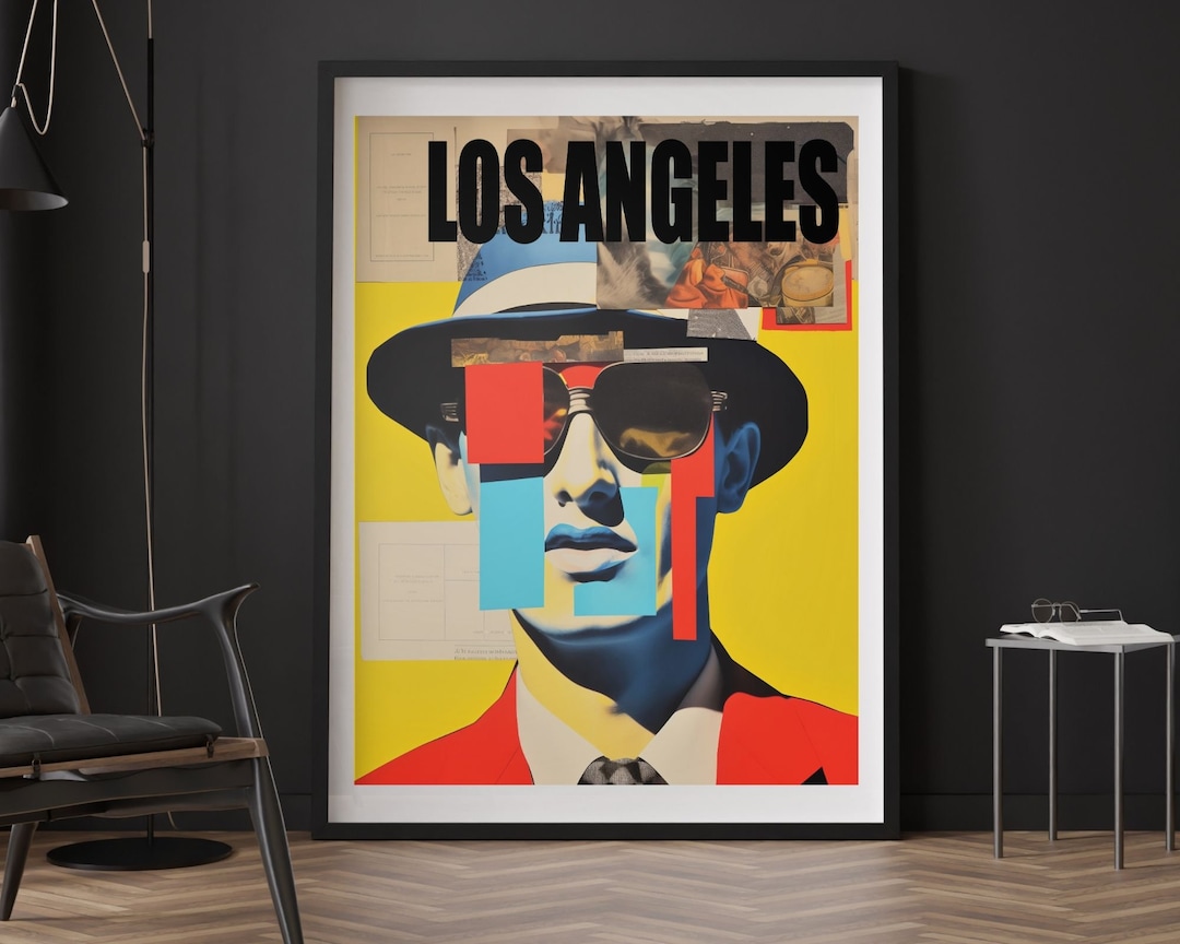 Retro Art | Collage Colorful Gangster Mob Los Angeles Funky Print ...