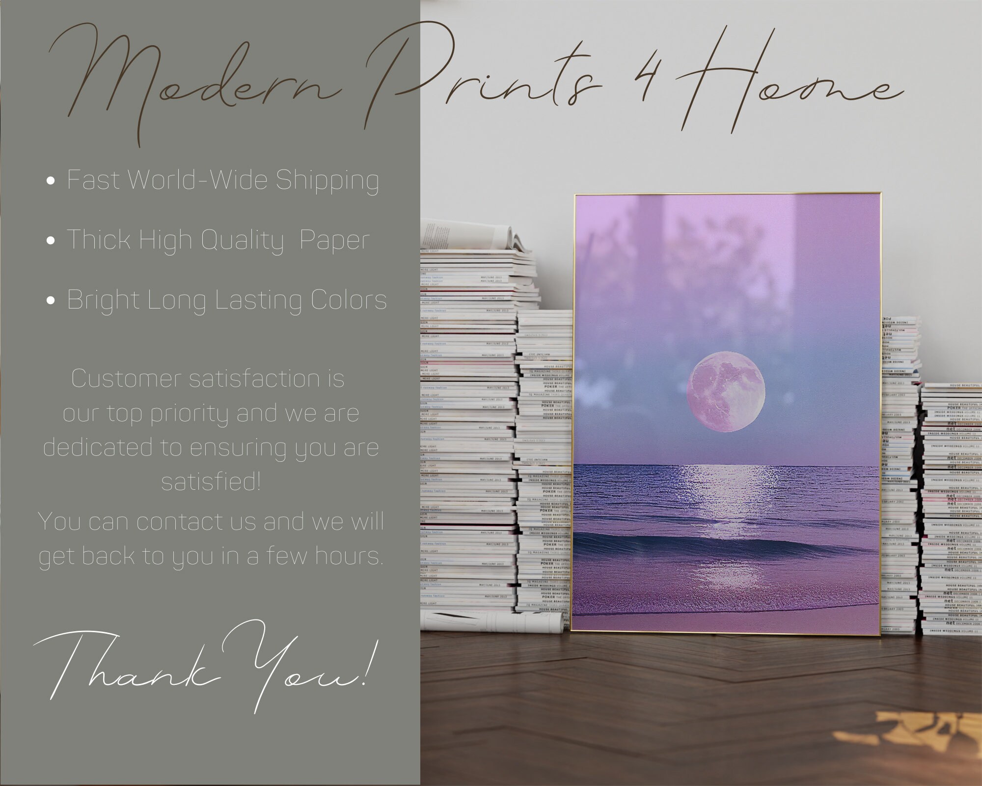Moon Above Ocean Boho Tropical Beach Purple Coastal Art Print - Etsy