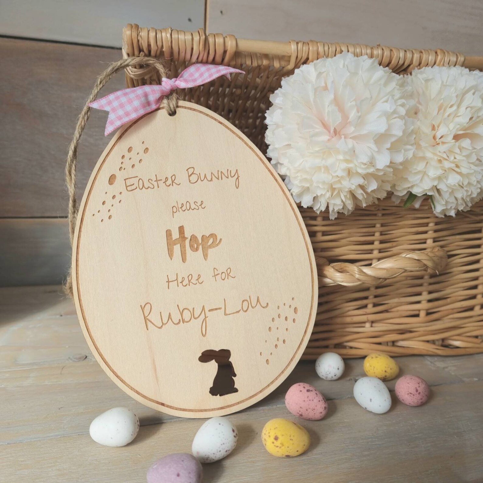 Easter Bunny Stop Here Sign Personalised Easter Egg Hunt Decoration ...