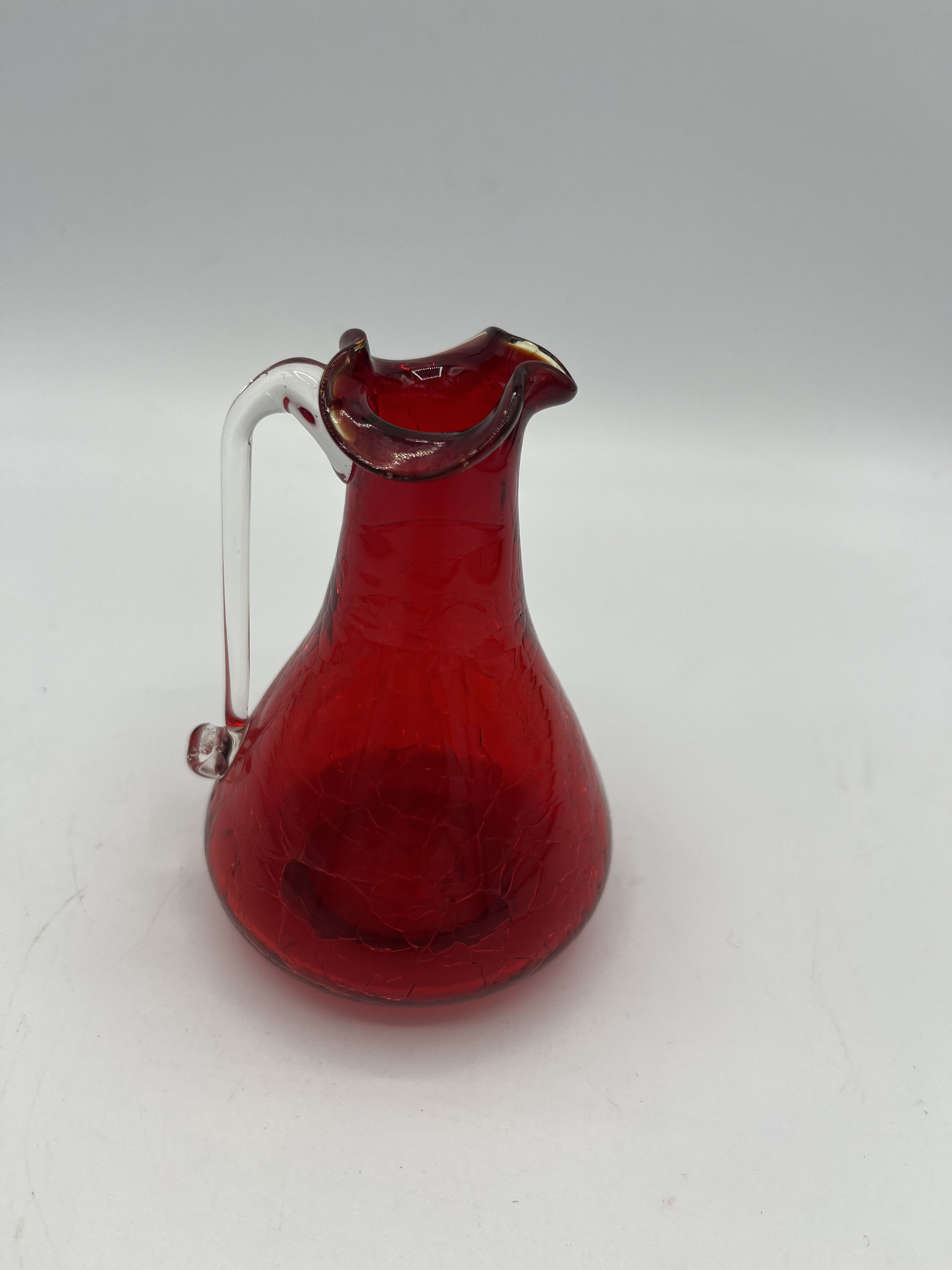 Crackle Glass Mini Pitcher blenko - Etsy