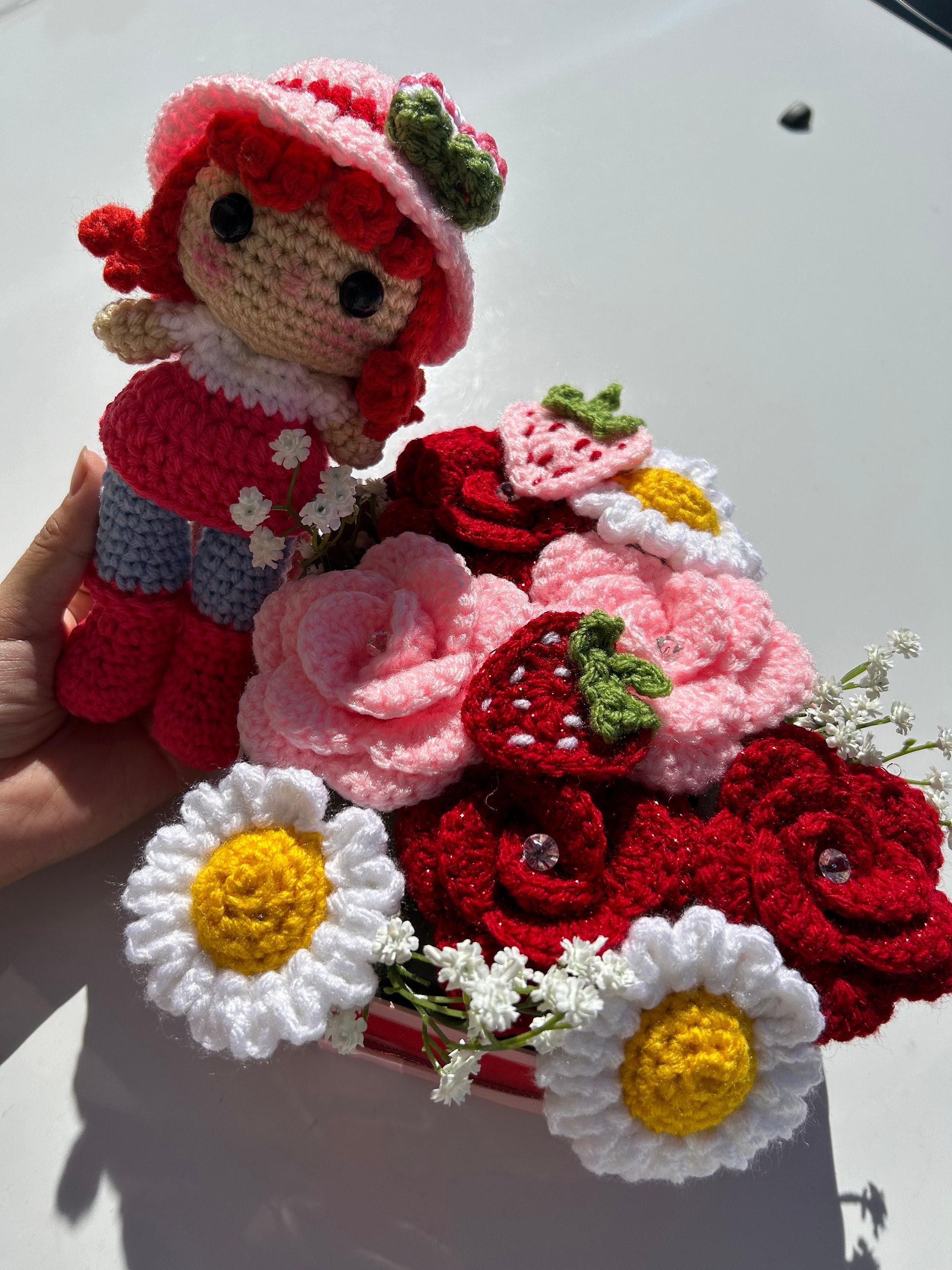 Crochet Strawberry Shortcake Bouquet - Etsy