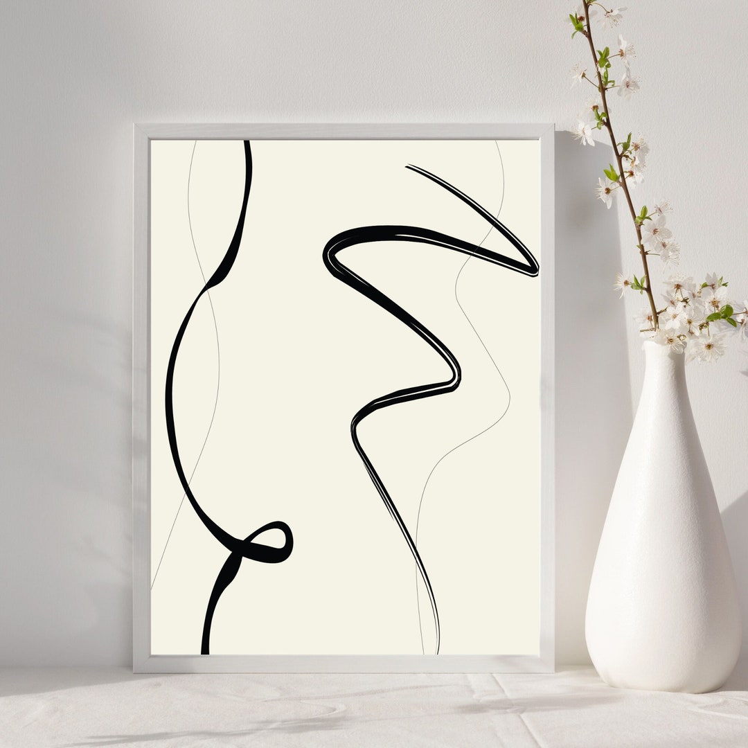 Black Abstract Art Print, Black and White Abstract Art, Printable Art ...