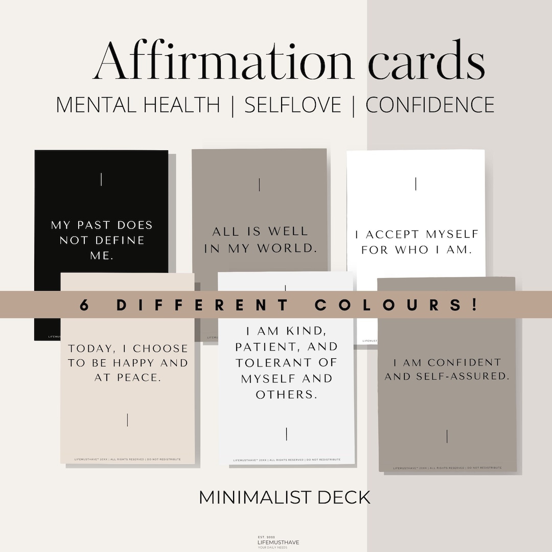 Self Love Affirmation Cards, Printable Positive Affirmation Cards, Self ...