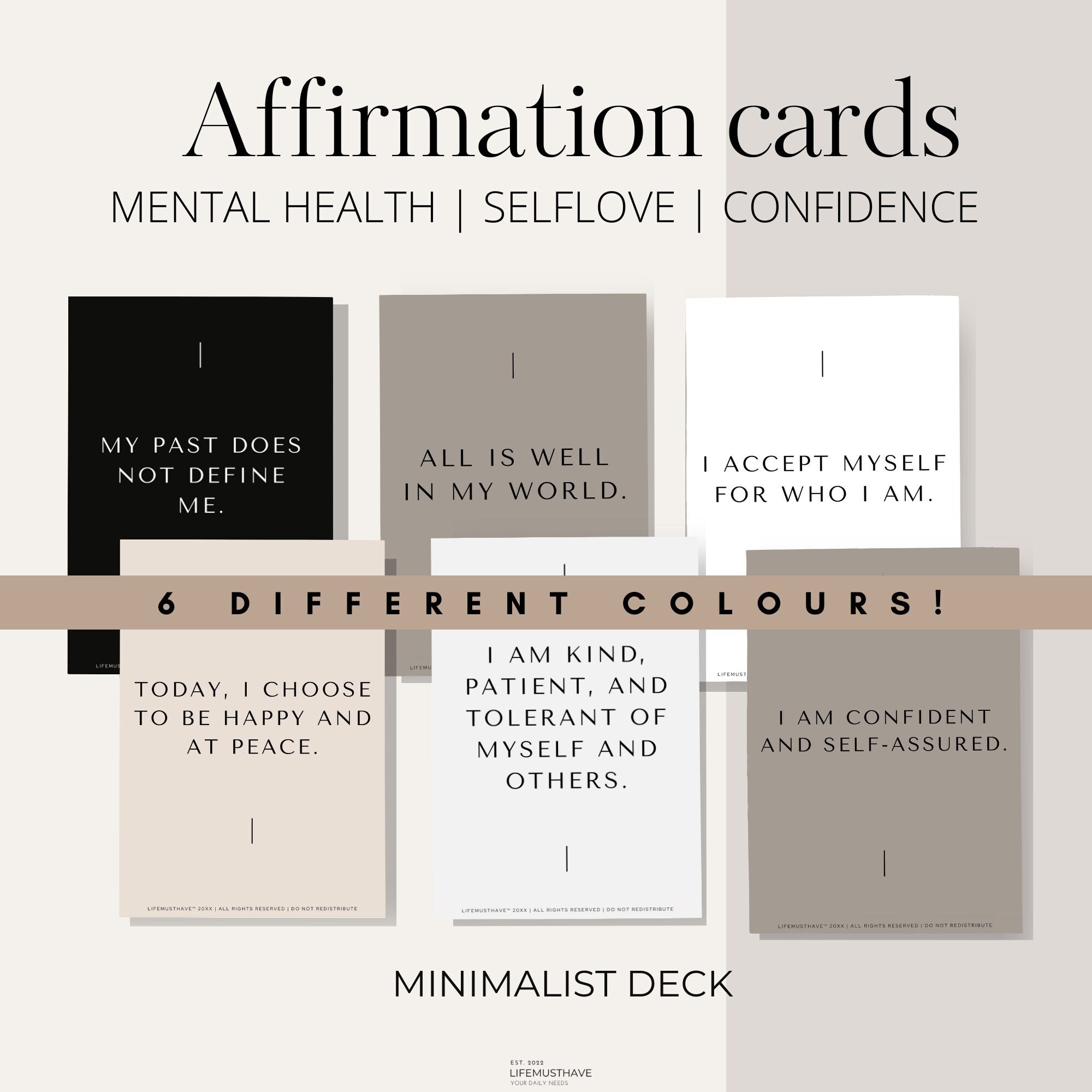 Self Love Affirmation Cards, Printable Positive Affirmation Cards, Self ...