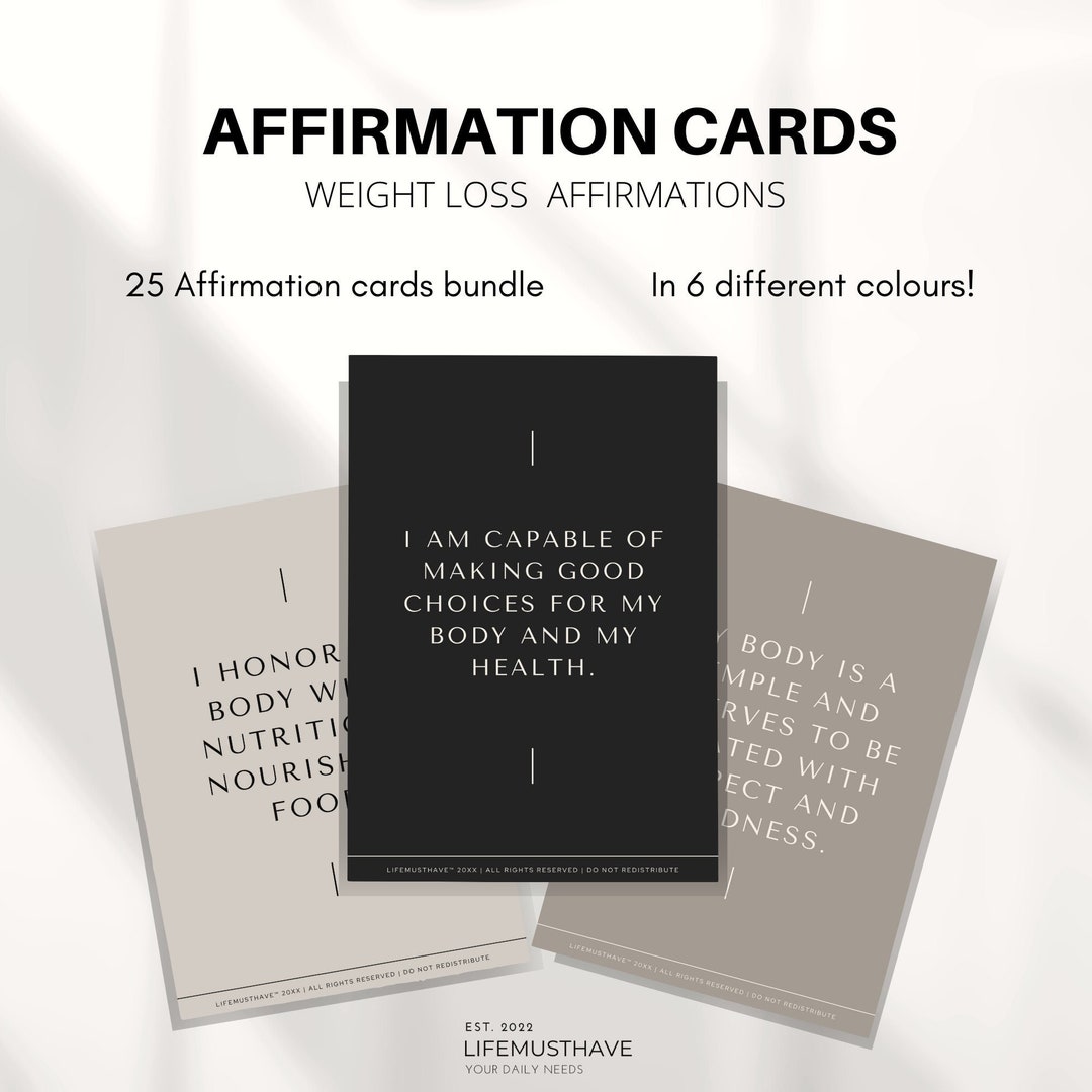 Intuitive Eating Affirmation Cards, Printable Affirmation Cards for ...