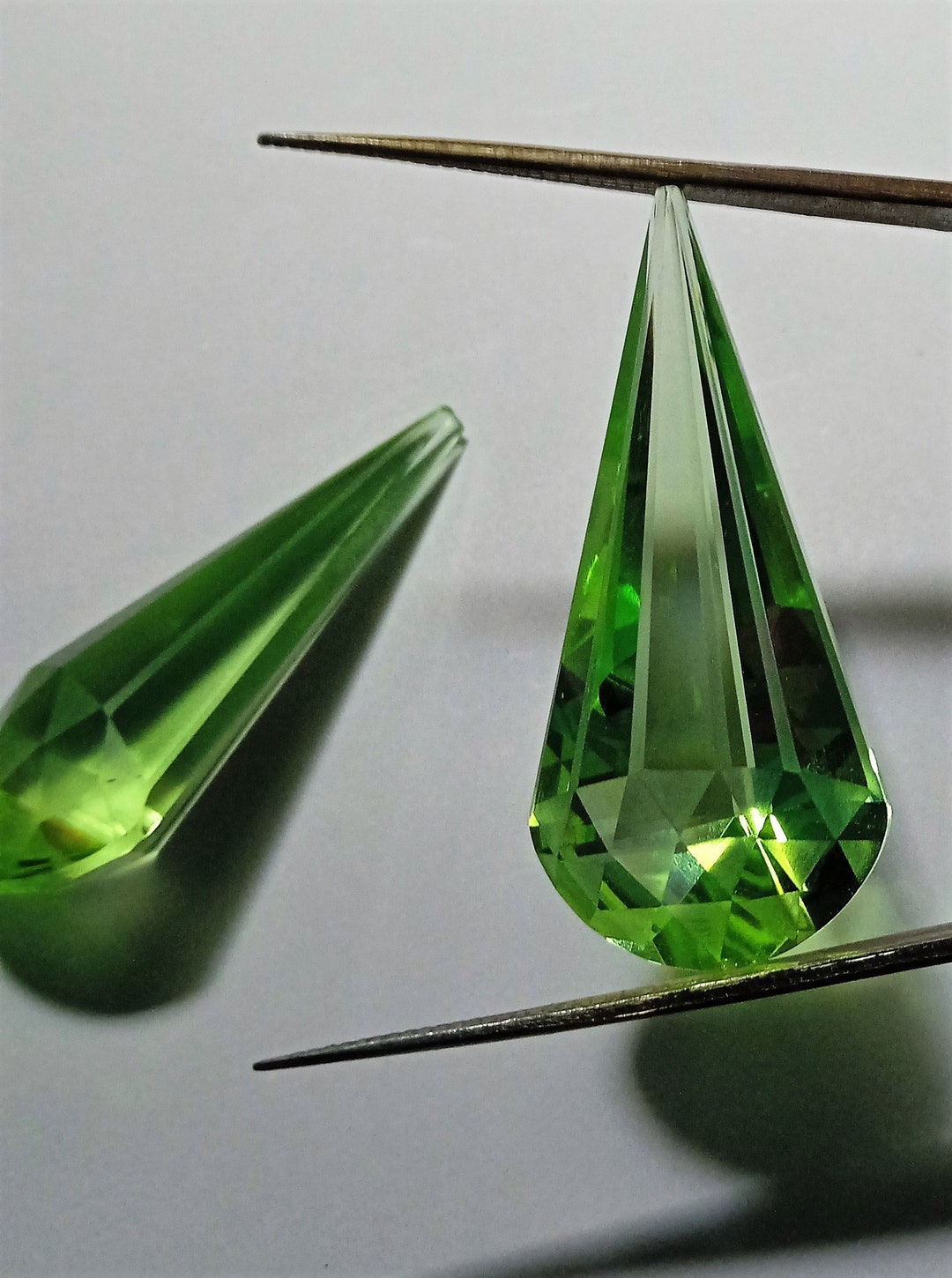 Green Topaz Gemstone Pair, Fancy Teardrop Cut (16X8X4MM) - Etsy