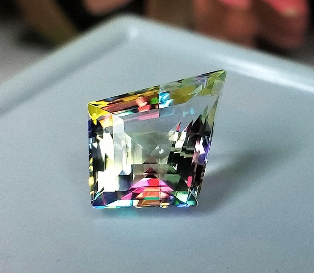 Doublet Magical Mystic Topaz Fancy Kite Shape 13X9X6.30MM Clear Step ...