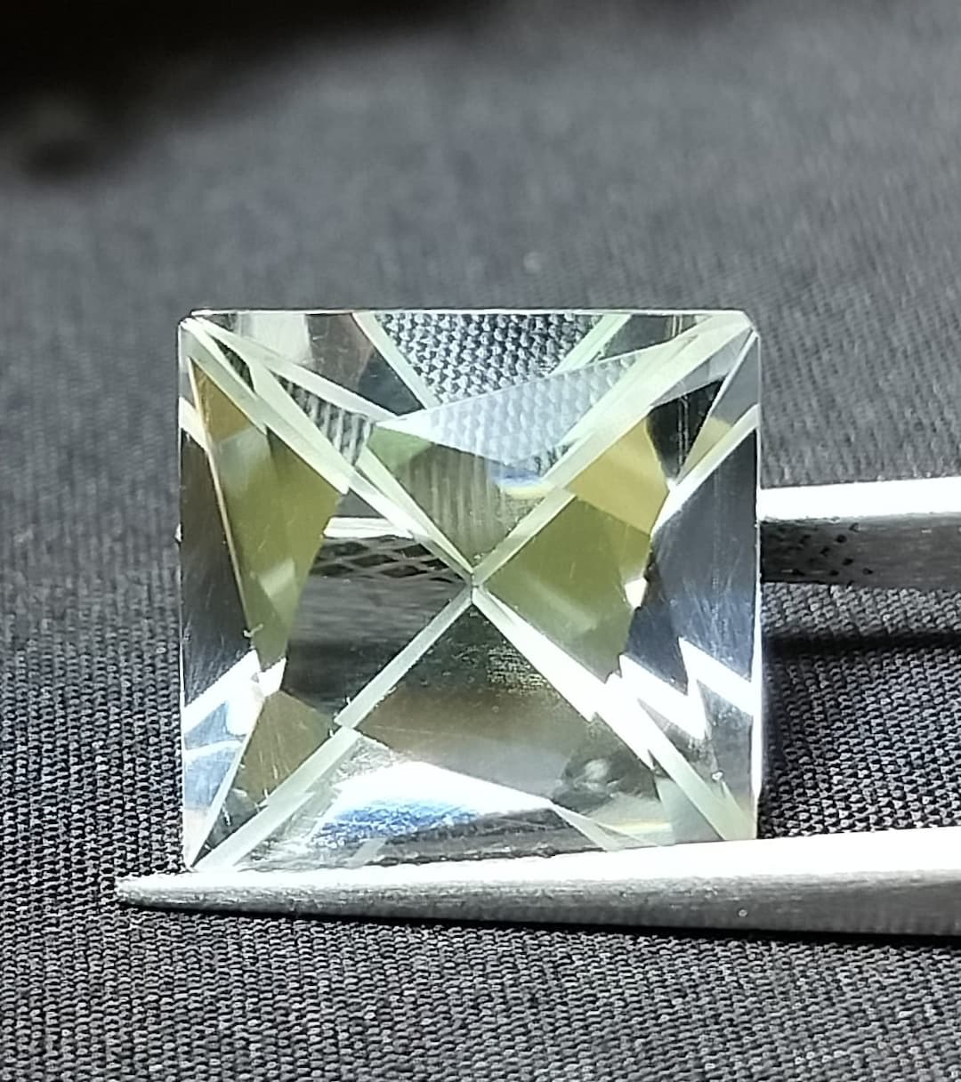 Natural Crystal Quartz Square Shape 14X14X11.00MM Unique Cut Gem Laser ...