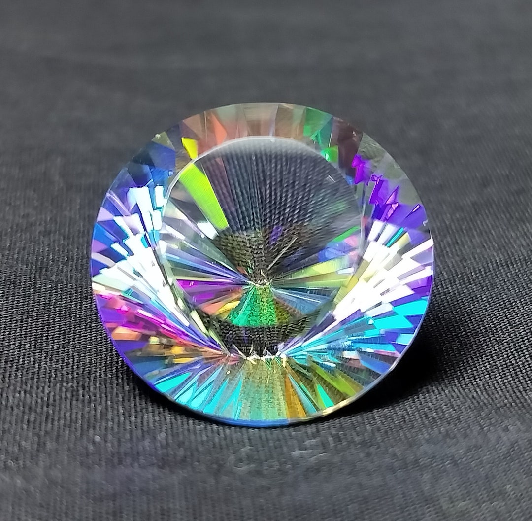 Double Magical Mystic Topaz Round 21x21x16.30mm Pixel Cut Fantasy Cut ...