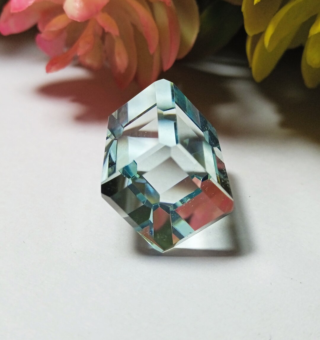 Natural Crystal Quartz Cube: Step Cut Gemstone (17X12X11MM) - Etsy