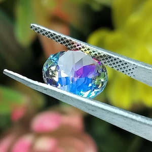 Magical Mystic Topaz Round 10X10X7.00MM Normal Flower Cut Stone Jewelry ...