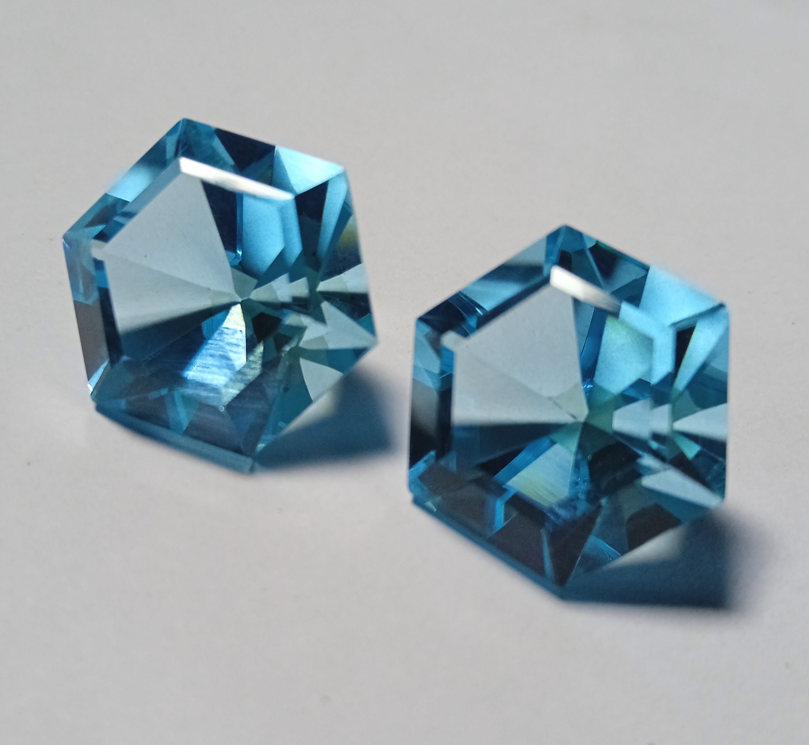 24ct AAA Quality Blue Topaz Hexagon Shape Pair 14x14x10.80mm - Etsy