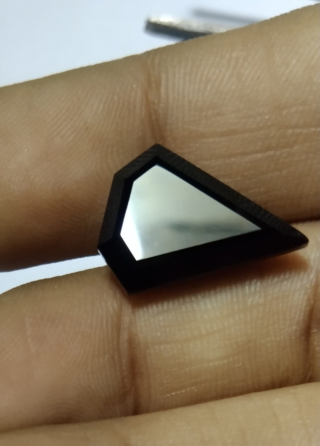 Natural Black Onyx Diamond Shape 16x12x6.80mm Faceted Cut Ring Size ...