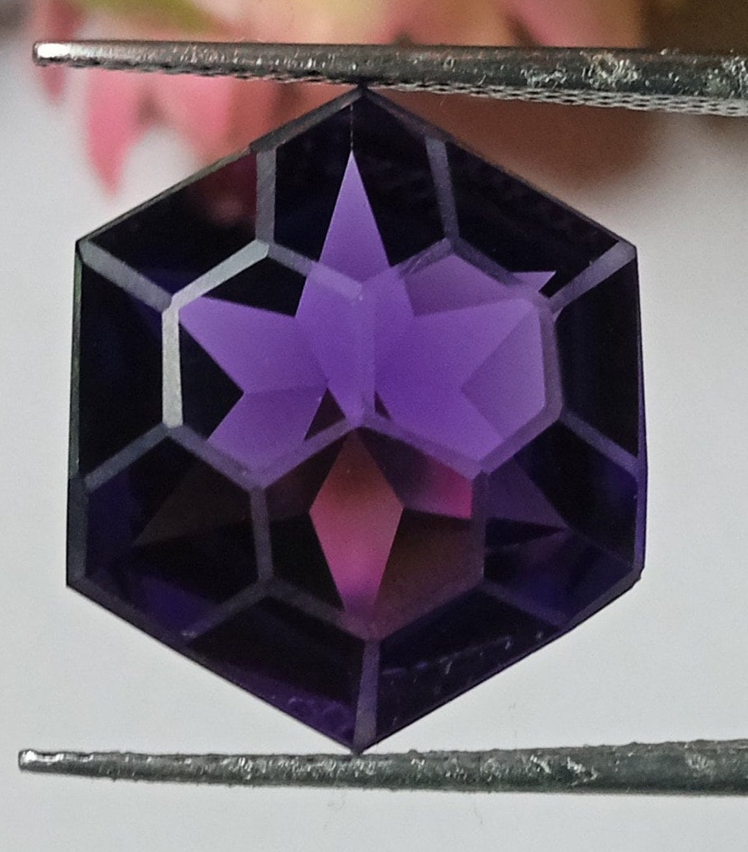 AAA Quality Natural Amethyst Hexagon Shape 12X12X8.20MM Unique Cut Gem ...