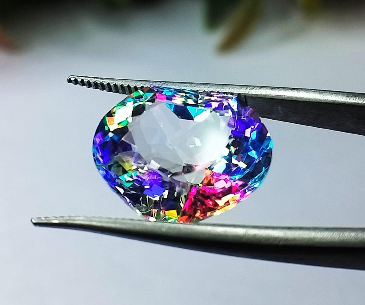 Doublet Cut Mystic Topaz Fantasy Dome Shape Unique Rainbow Topaz ...