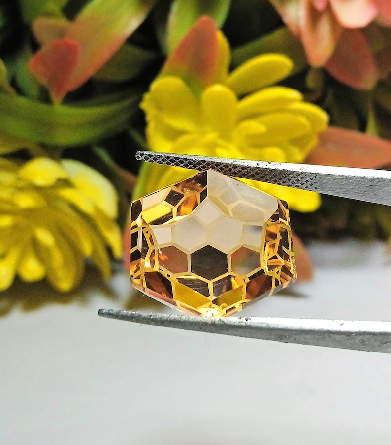Lab Created Morganite Gemstone: AAA Hexagon Cut, 13ct Loose Stone - Etsy
