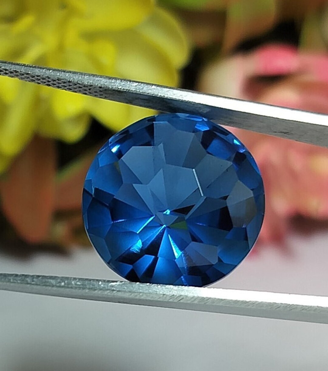 Lab Created Tanzanite Gemstone: Round Fantasy Cut, December Birthstone ...