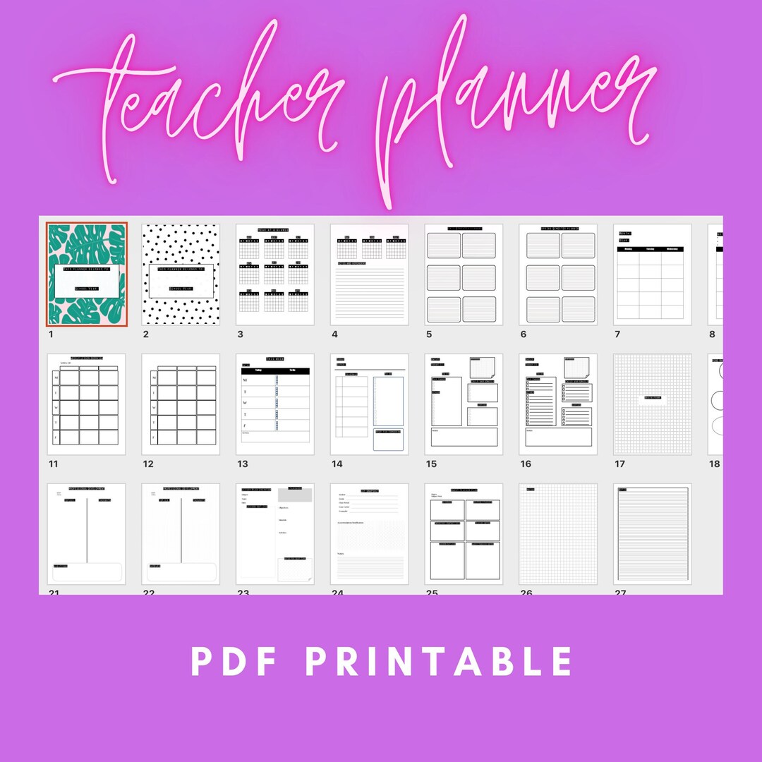 TEACHER PLANNER - Digital Download - PDF Printable - Great for ...