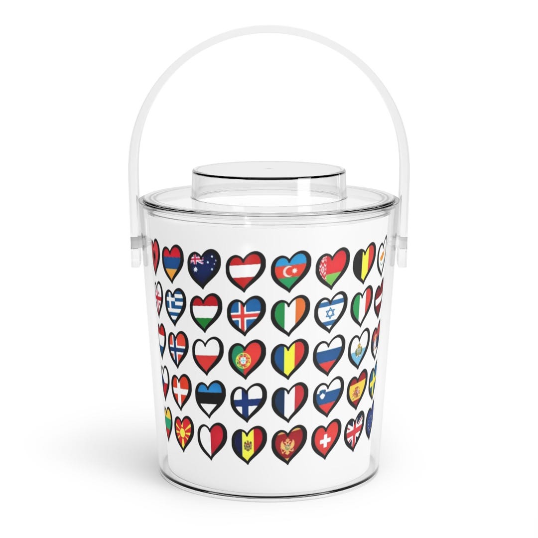 Eurovision Flags Ice Bucket – Personalized Acrylic Party Decor - Etsy