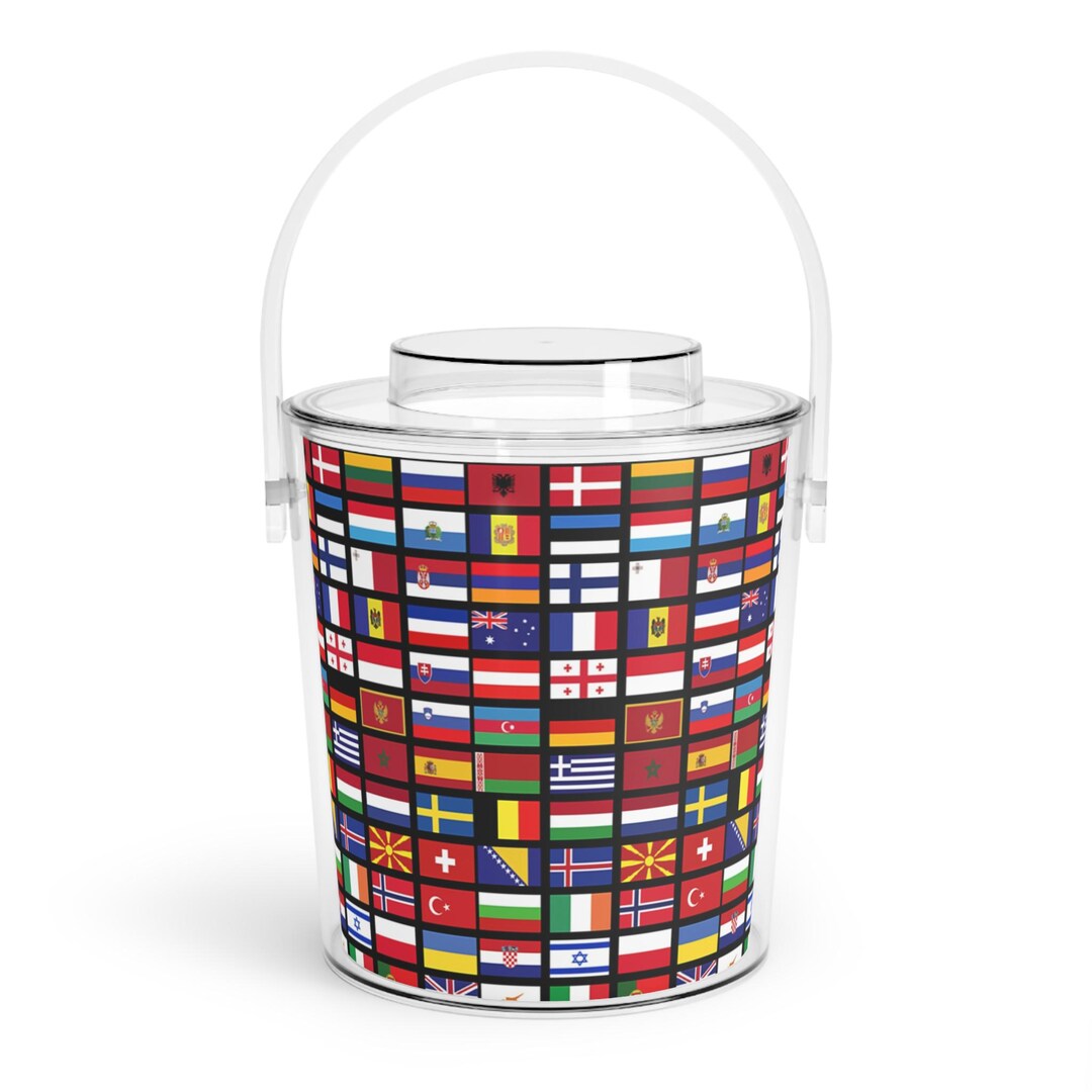 Ice Bucket, Bold Flags of Eurovision Travel Custom Design With Acrylic ...
