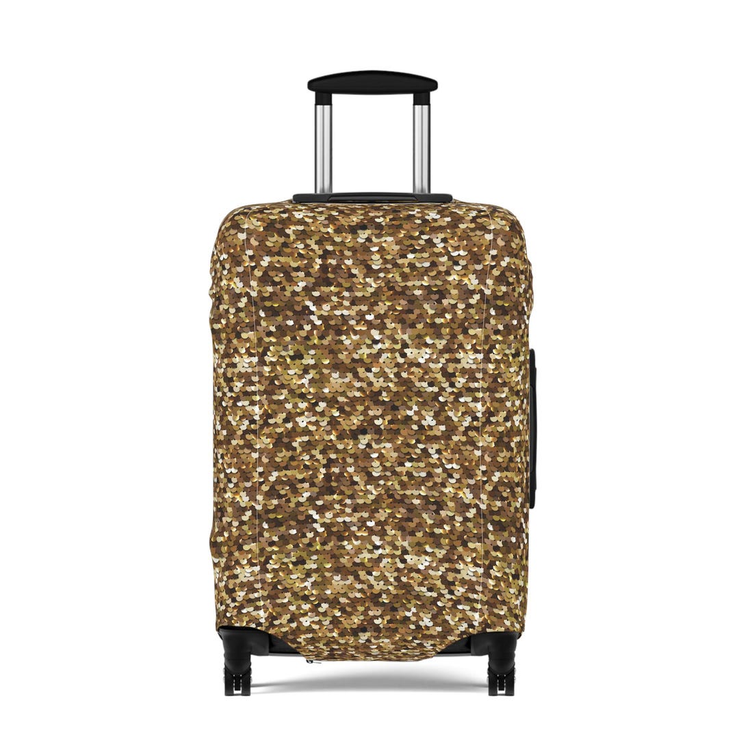 Luggage Cover Gold Sequins Pattern Travel Suitcase Protector Baggage ...
