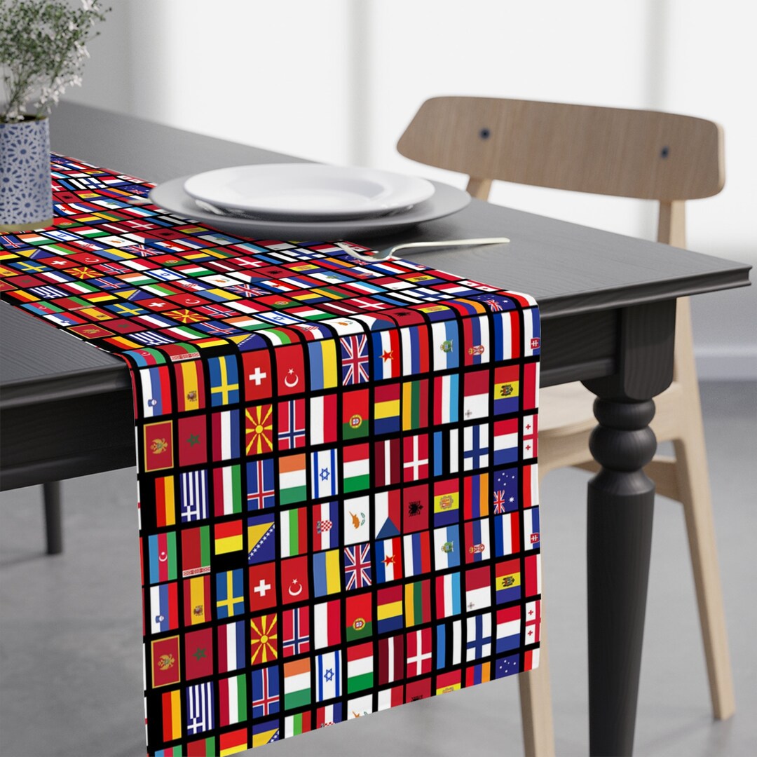 Don't Just Watch Eurovision, Decorate for It Flag Table Runner Sets the ...