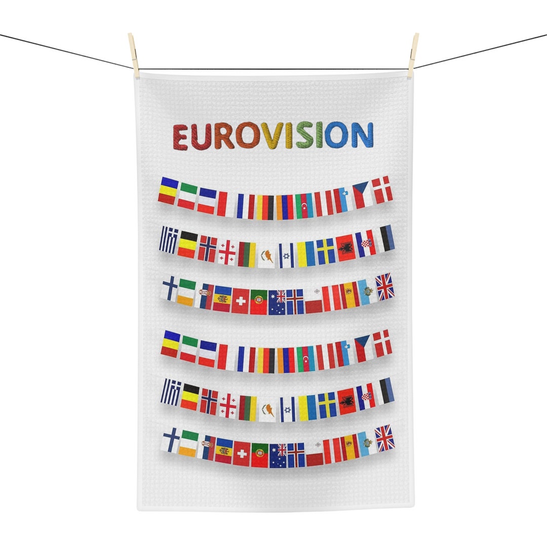 Tea Towel Flags of Eurovision Eurovision Flags Gift for - Etsy UK