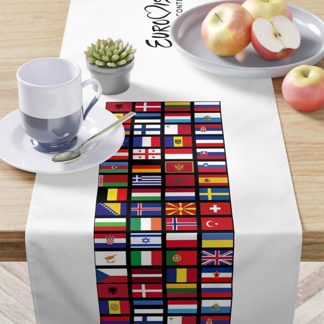 Don't Just Watch Eurovision, Decorate for It Flag Table Runner Sets the ...