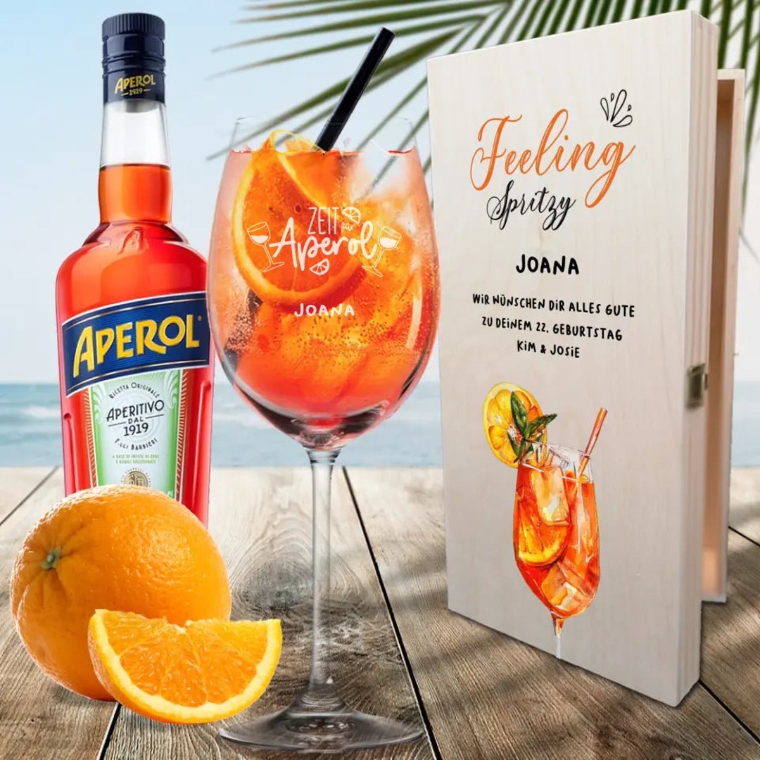 Aperol Gift Set With Printed Box and Engraved Glass - Etsy