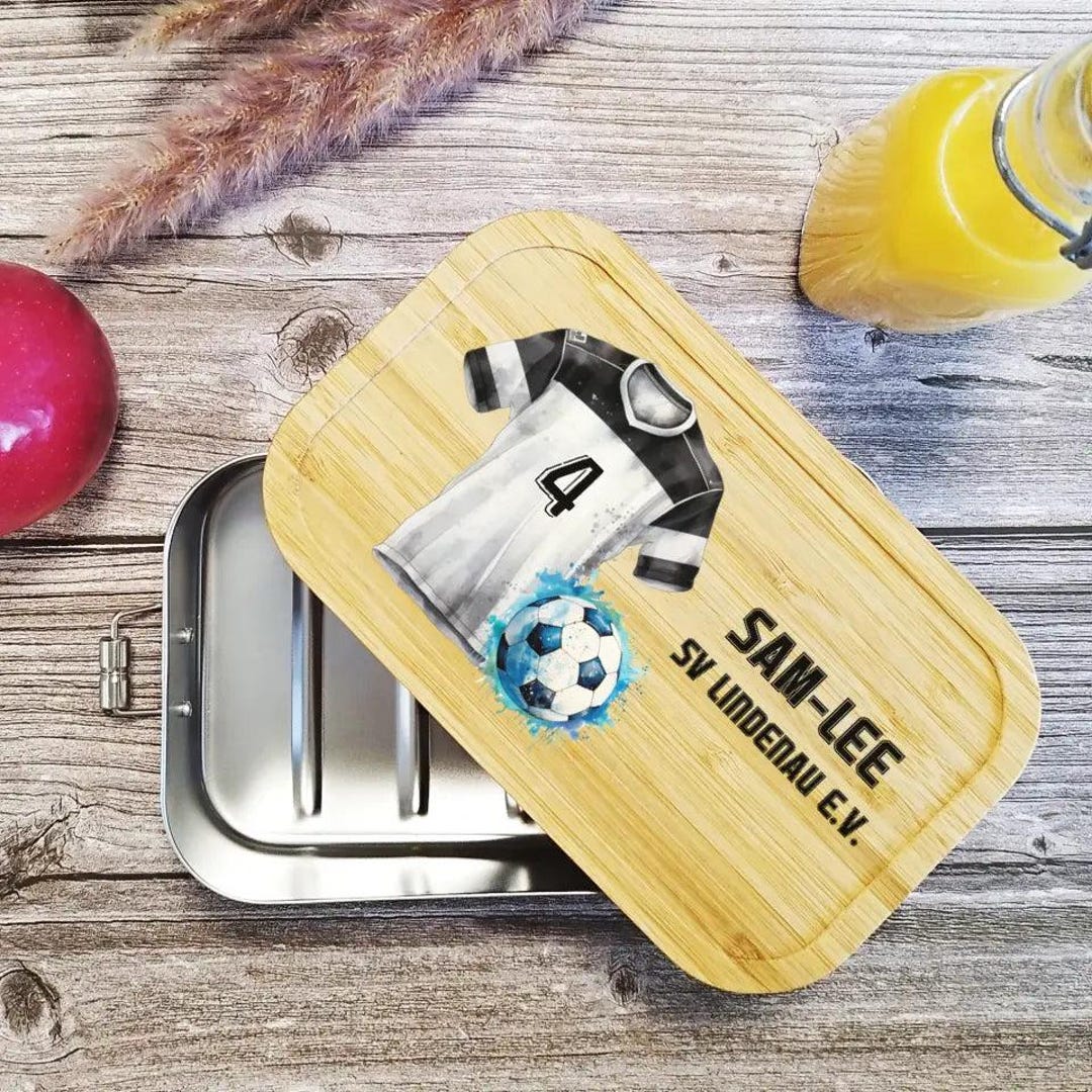 Football Lunch Box Stainless Steel Printed With Jersey, Number and Name ...