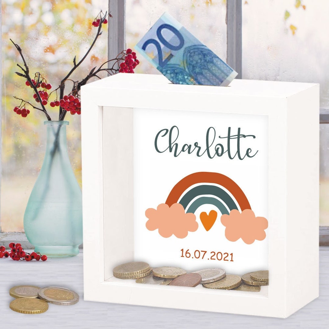 Picture Frame Money Box Birth / Baptism Printed With Names - Etsy