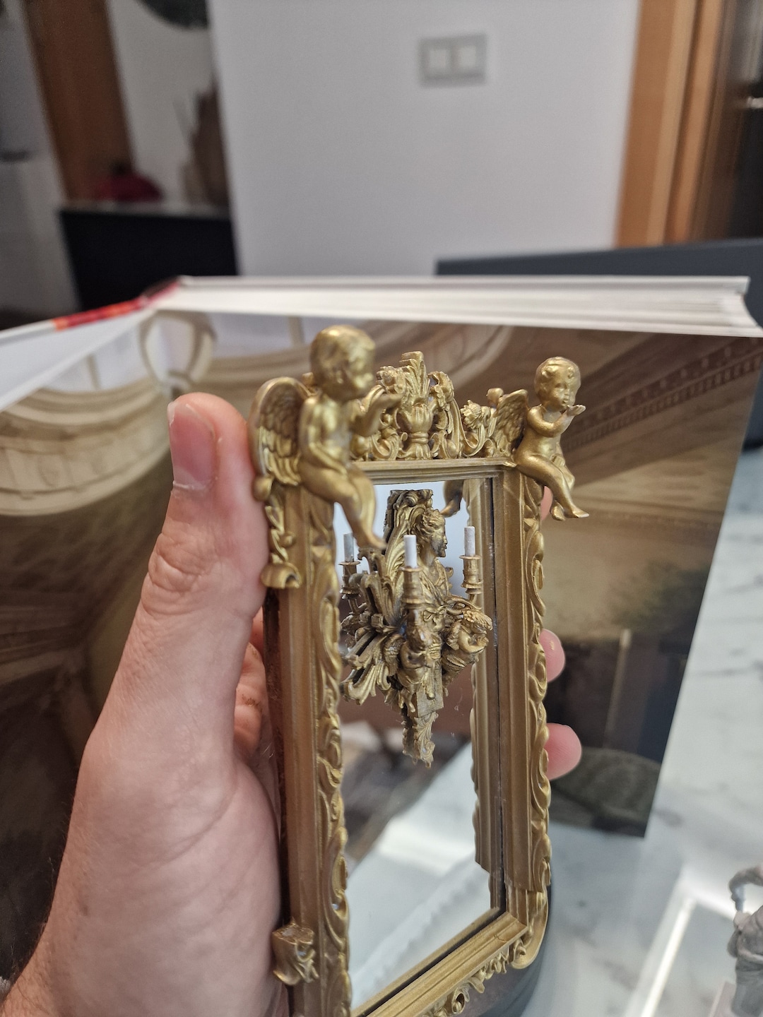 Dollhouse Mirror With Angels and Candlestick. - Etsy