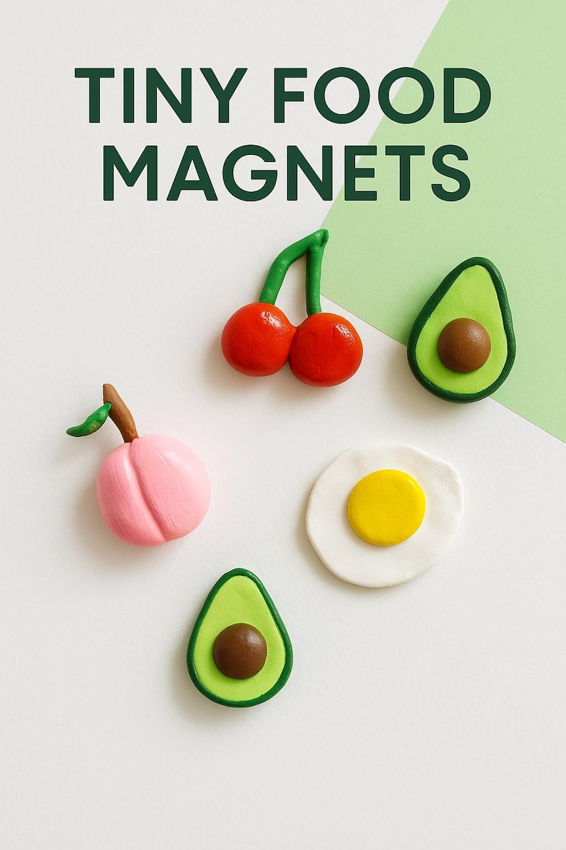 Tiny Food Magnets – Handmade Miniature Fridge Decor – Cute Polymer Clay ...