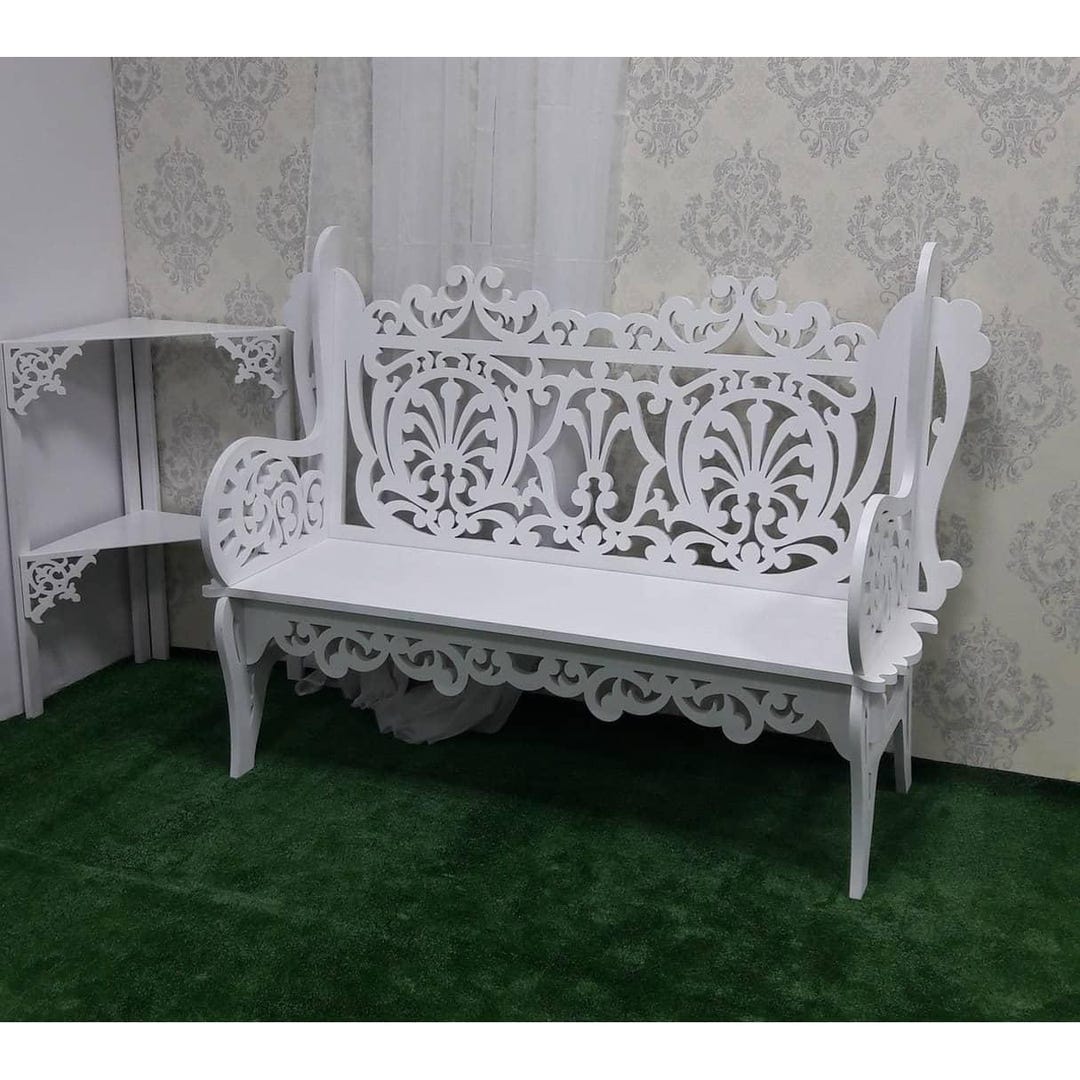 Layout of Carved Bench in Vector Format for Cutting From Plywood and ...