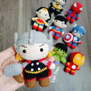 Bundle 10 PDF File Amigurumi Crochet Pattern - Super Hero Keychains (US ...