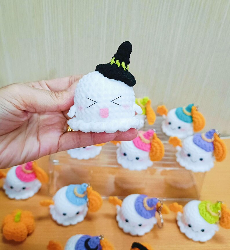 PDF PATTERN 2in1 Crochet Ghost Keychain Amigurumi, Halloween Ghost on ...