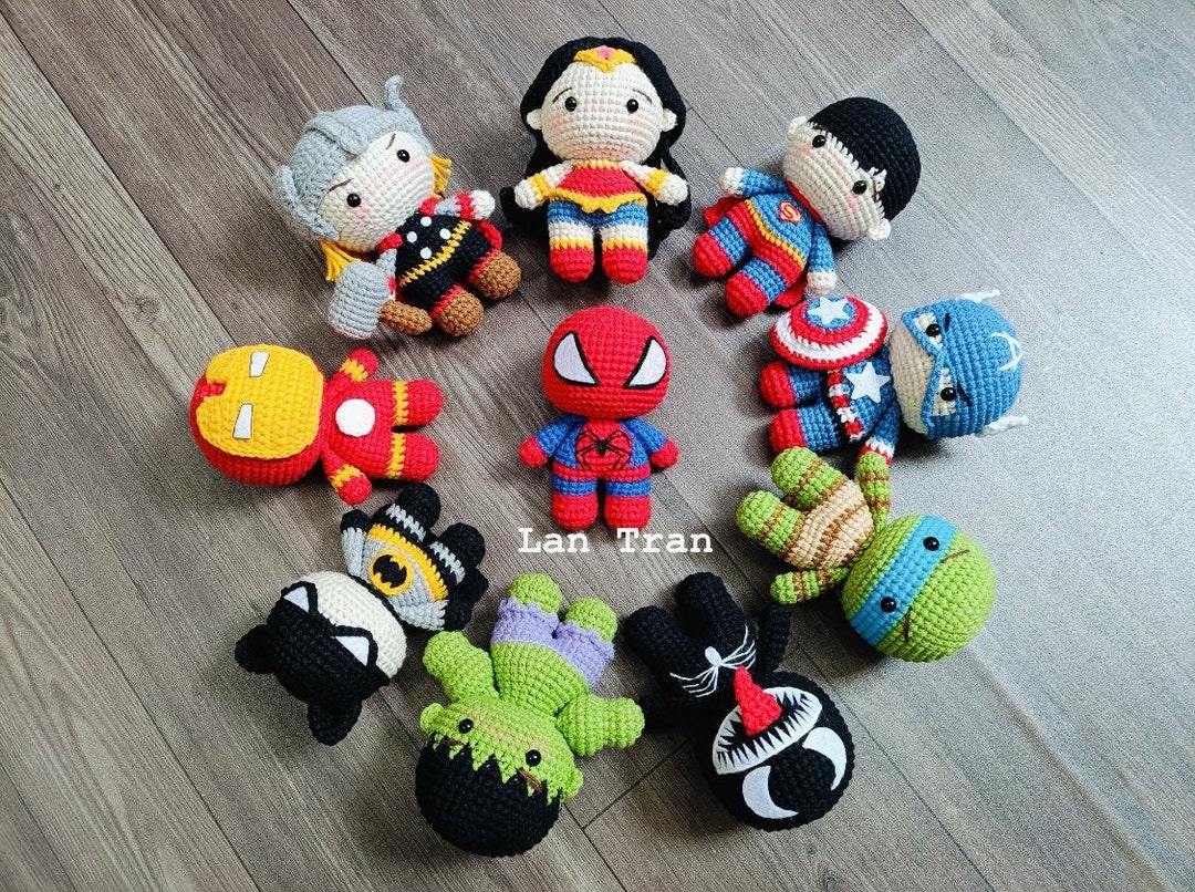 Crochet Superhero Marvel Avengers Keychains - Etsy
