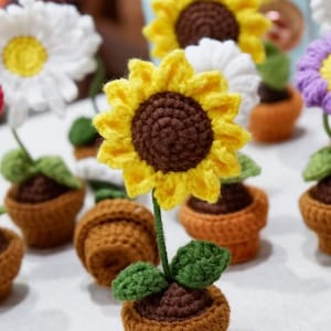 5in1 PDF File Mini Crochet Flower Pot, Crochet Flowers Pot Pattern ...