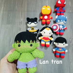 Bundle 10 PDF File Amigurumi Crochet Pattern - Super Hero Keychains (US ...