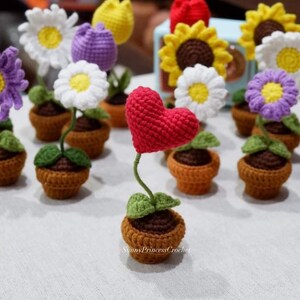 5in1 PDF File Mini Crochet Flower Pot, Crochet Flowers Pot Pattern ...