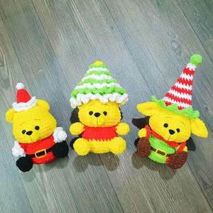 PDF Pattern Crochet Christmas Bear Ornaments, Elf, Santa Pattern ...