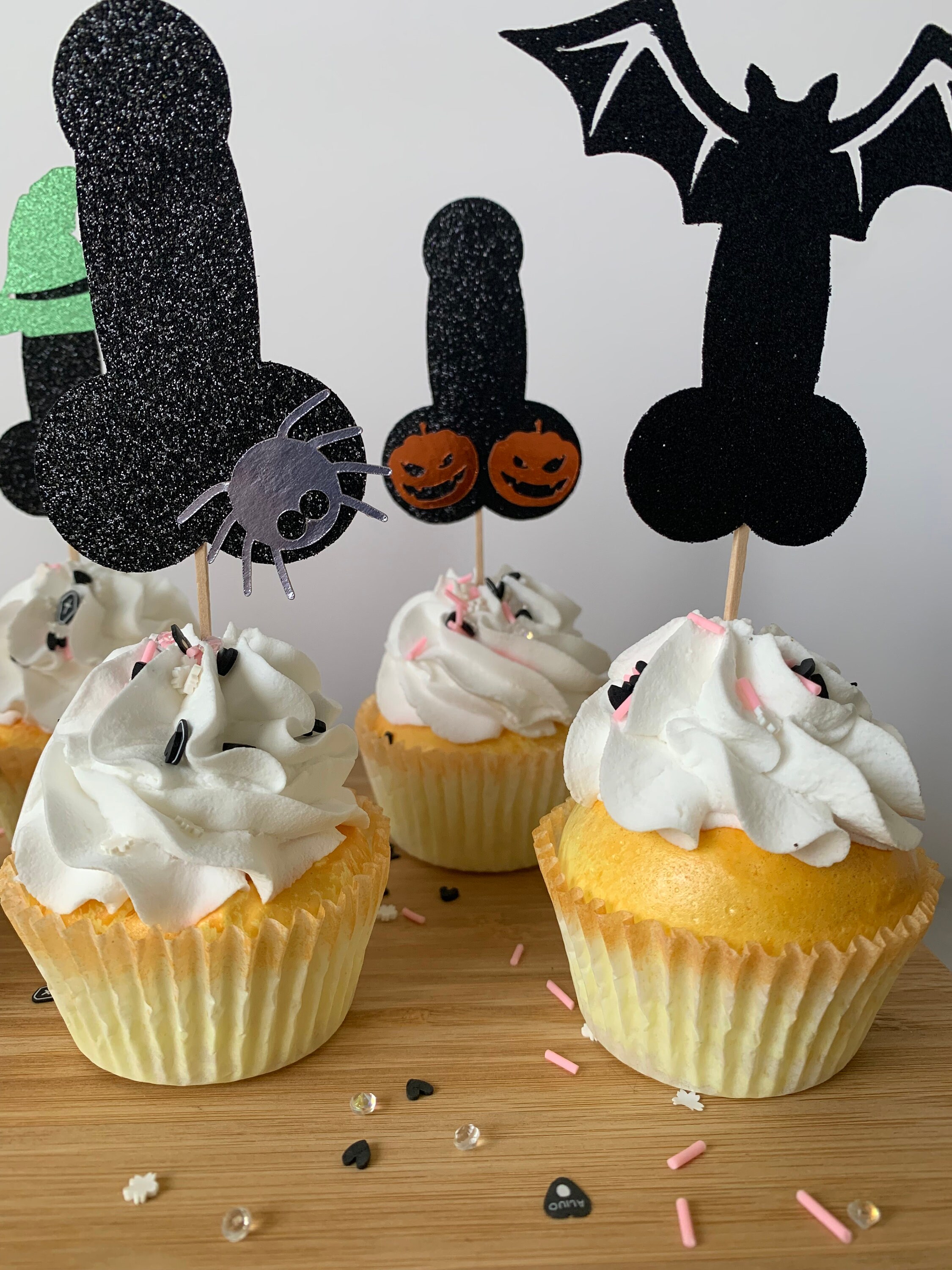 Bachelorette Penis Cupcake Toppers, Dick Cupcake Toppers, Bachelorette Cupcake, 12 Bachelor ...